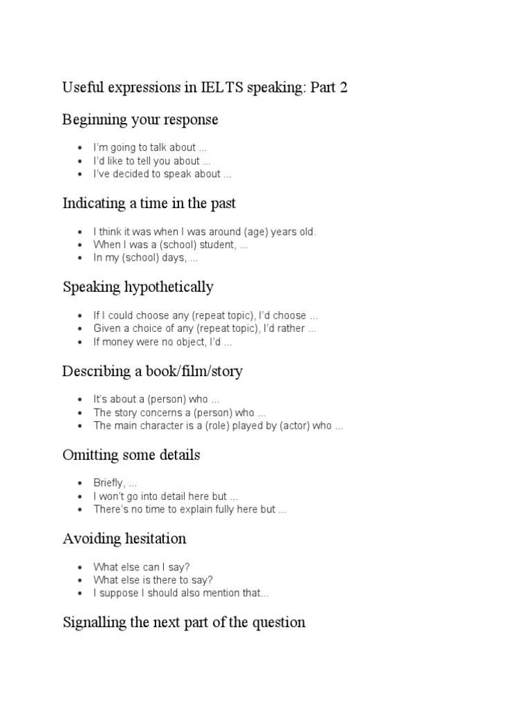 IELTS Speaking Part 2 | PDF | Foreign Language Studies