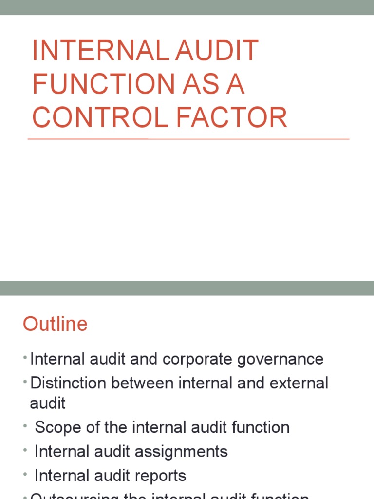 Internal Audit Function As A Control Factor | PDF | Internal Audit ...