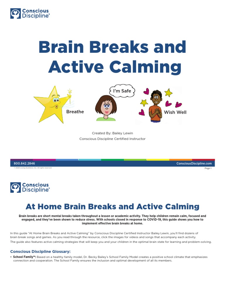 Free Printable at Home Brain Breaks and Active Calming | PDF | Arm ...