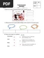 Prueba de Cómic para Tercero Básico | PDF | Cómics