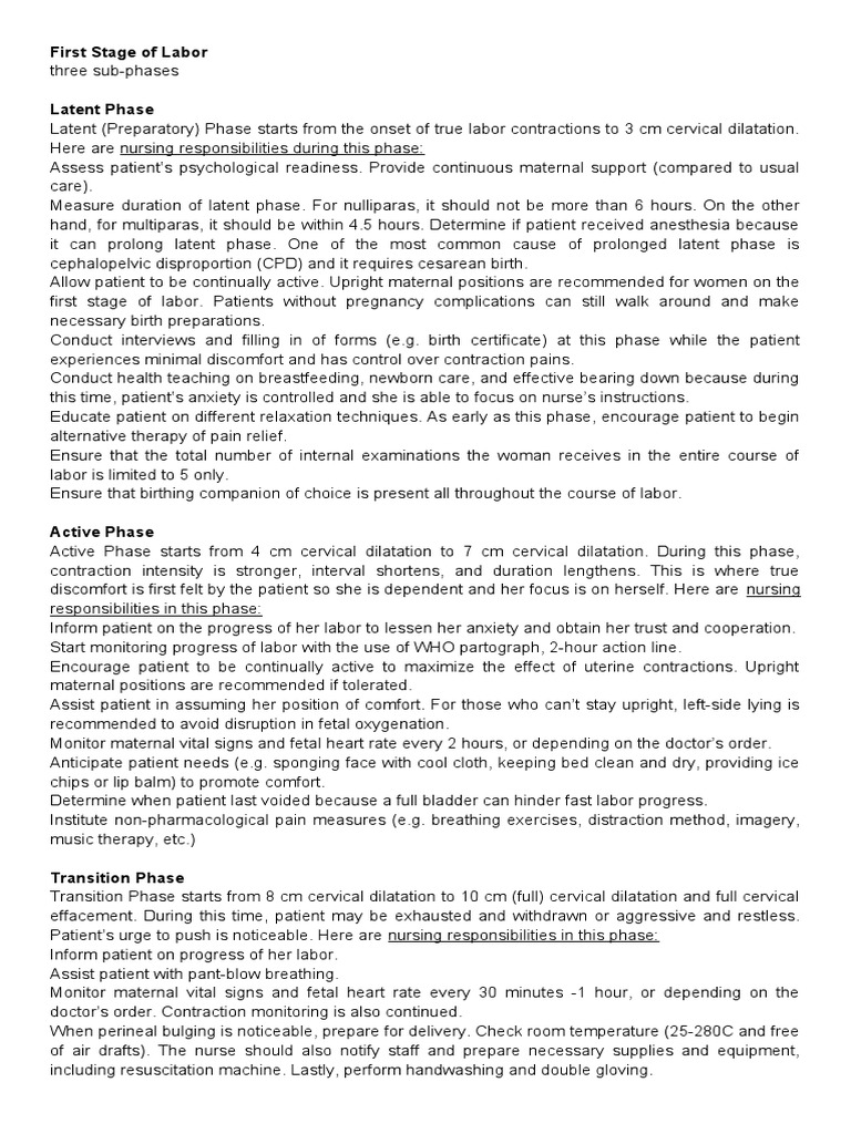 Stages of Labor NSG MGT | PDF | Childbirth | Postpartum Period