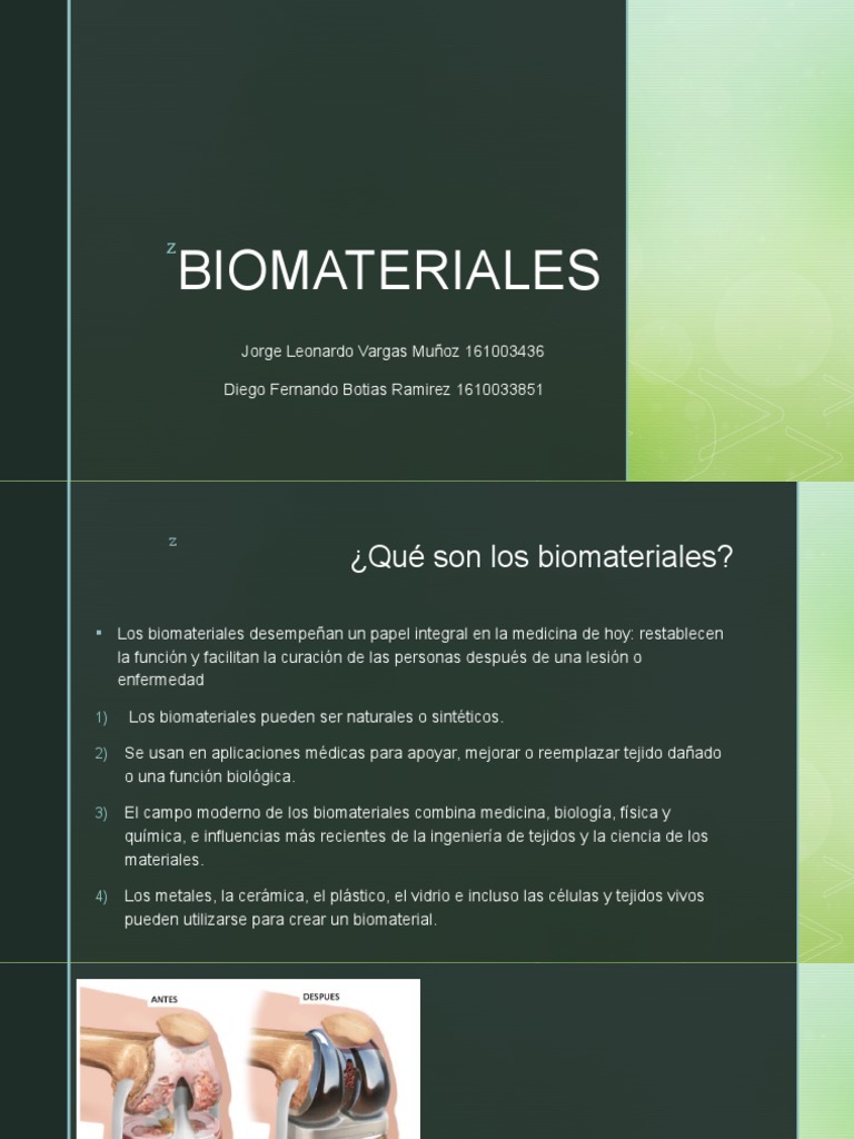 Biomateriales | PDF | Biomaterial | Ingeniería de tejidos