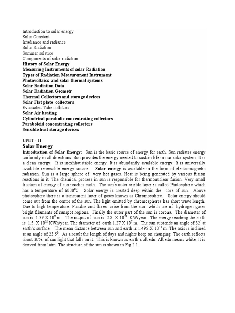 Introduction to the Fundamentals of Solar Energy | PDF | Sun | Solar Power