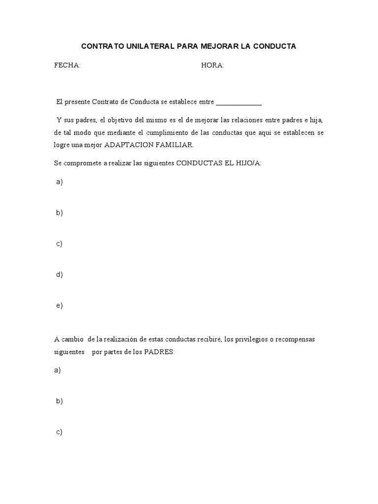 Contrato Conductual | PDF