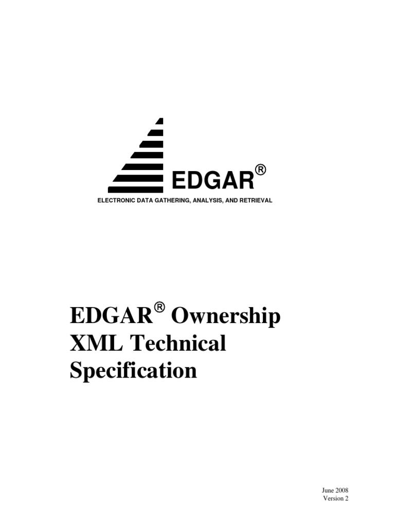 EDGAR Ownership XML Technical Specification PDF | PDF | Xml Schema | Xml
