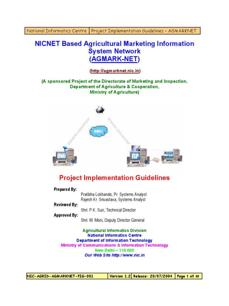 NICNET Based Agricultural Marketing Information System Network (Agmark ...