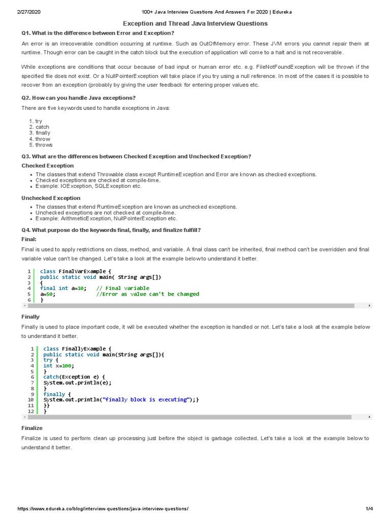 100+ Java Edureka 2 | PDF | Method (Computer Programming) | Java (Programming Language)