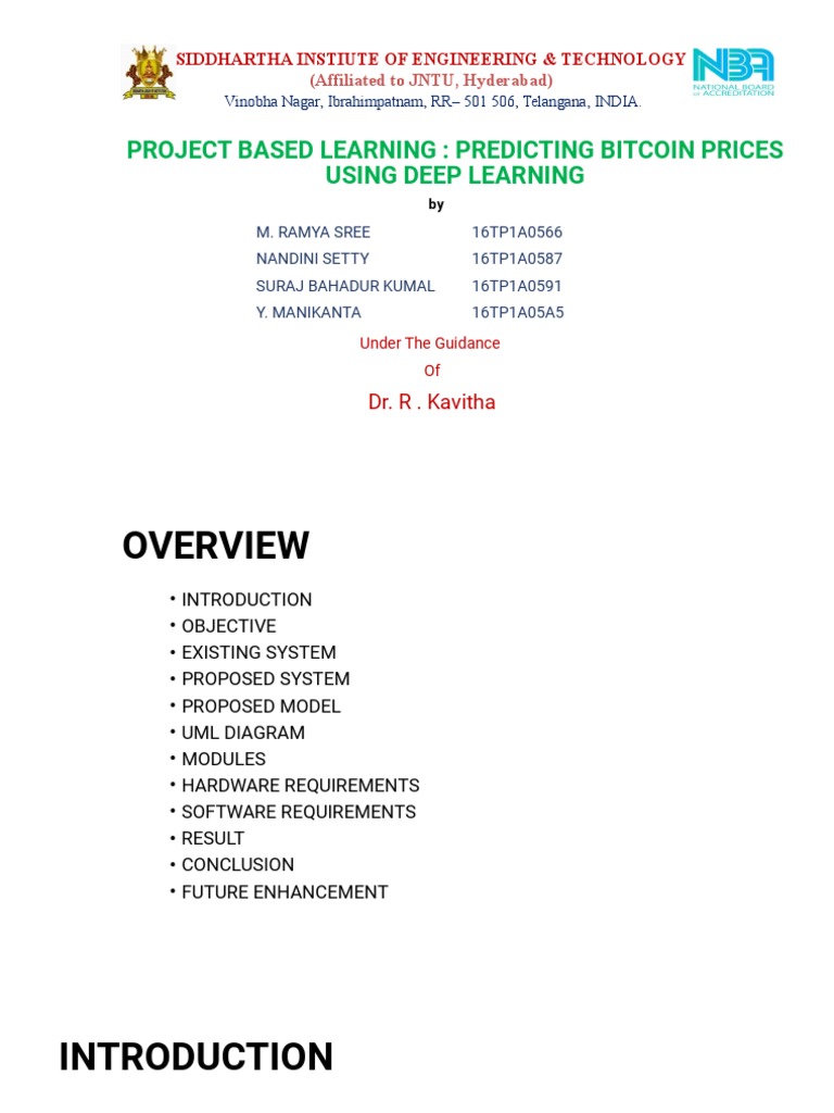 Project Based Learning: Predicting Bitcoin Prices Using Deep Learning | PDF | Deep Learning ...
