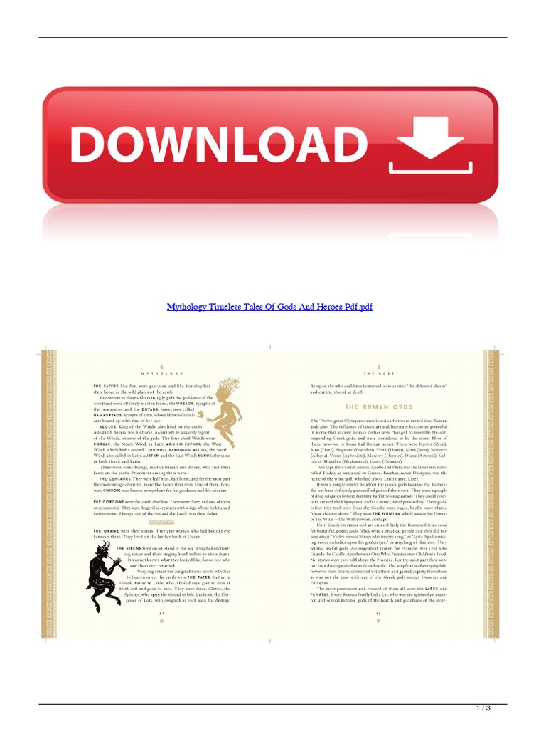 Mythology Timeless Tales of Gods and Heroes PDF | PDF | Mythography ...