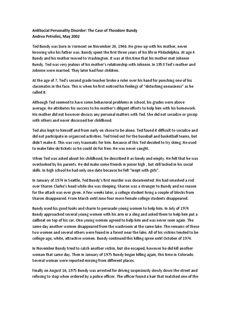 AntiSocial Personality Disorder | PDF | Antisocial Personality Disorder ...