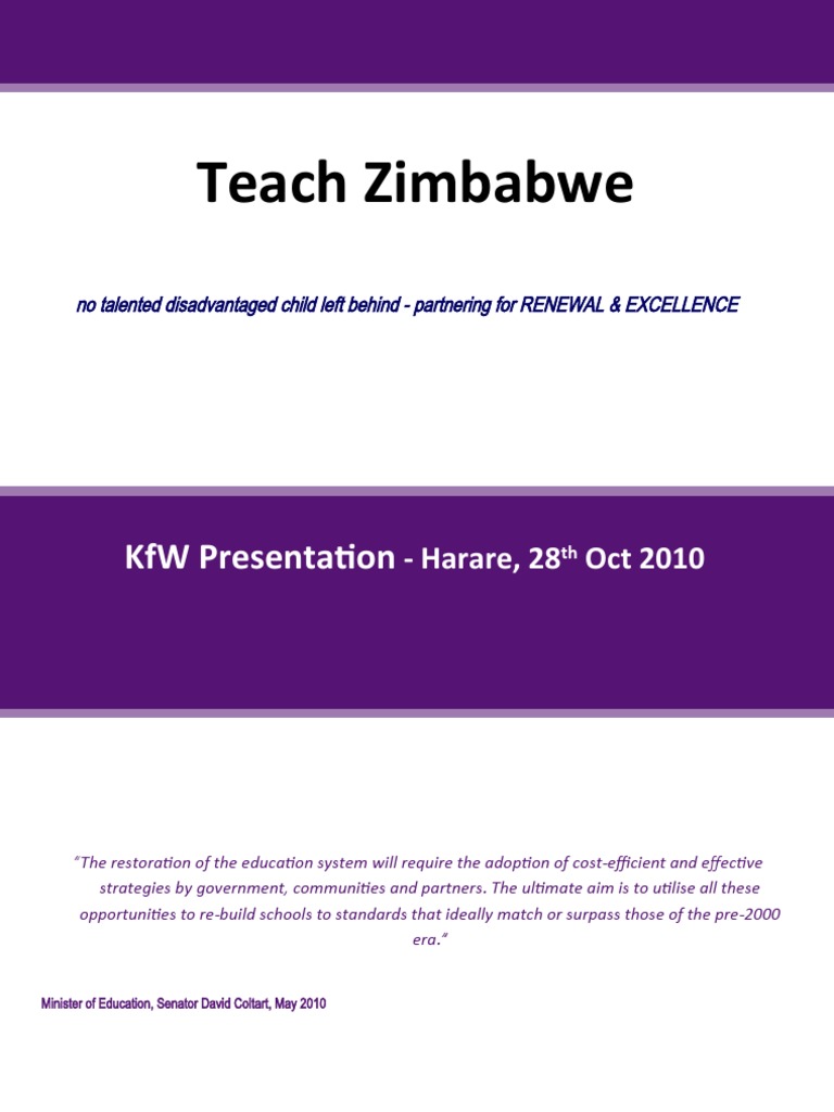 TEACH Zimbabwe Overview | PDF | Zimbabwe | Governance