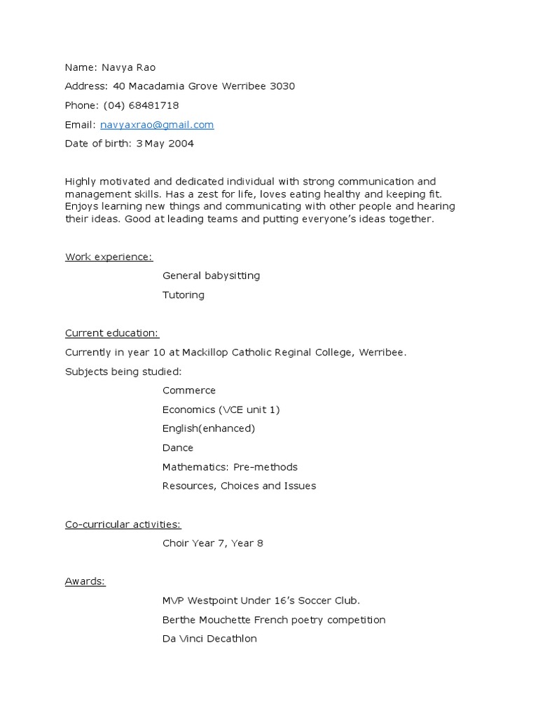 Navya Rao Resume | PDF