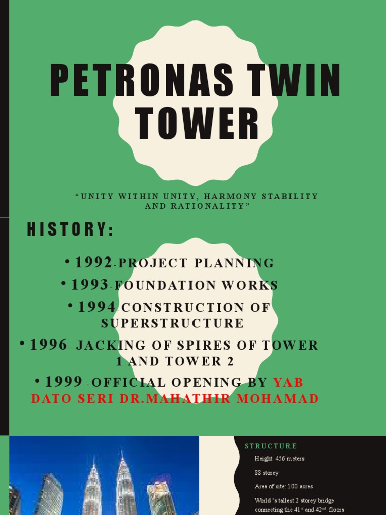 PETRONAS TWIN TOWER (Power Point) | PDF | Civil Engineering ...