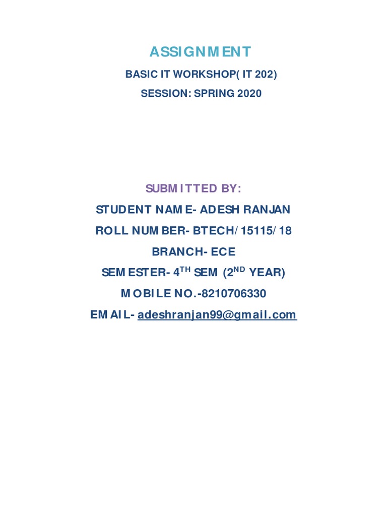 Basic IT Workshop. | PDF | Matrix (Mathematics) | Mathematical Concepts
