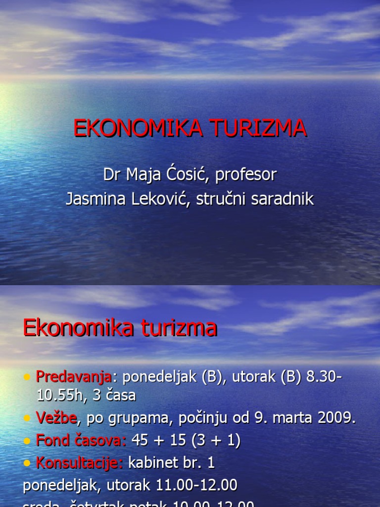 Ekonomika Turizma | PDF