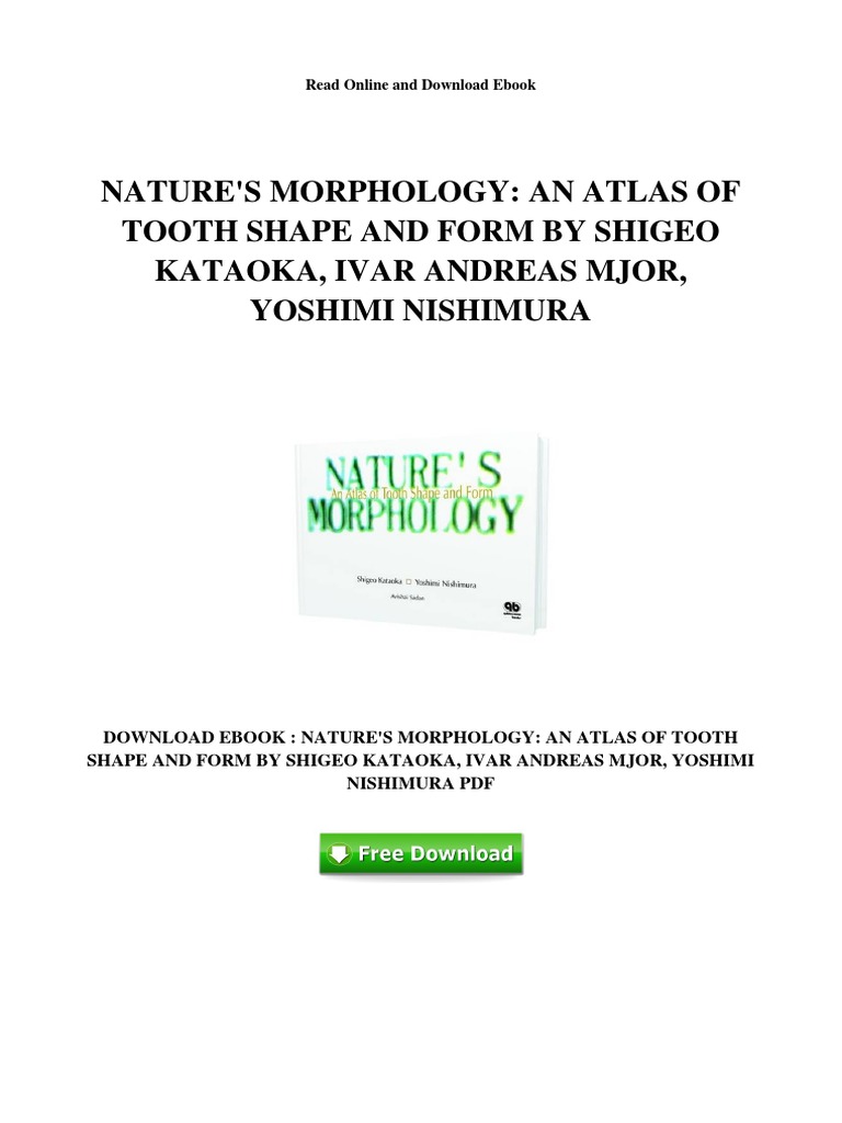 Natures Morphology An Atlas of Tooth Shape and Form by Shigeo Kataoka ...