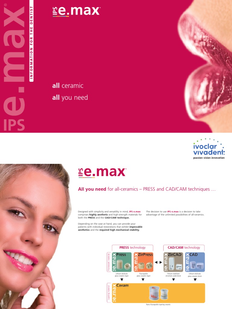 Emax System Brochure Za en | PDF | Zirconium Dioxide | Ceramics