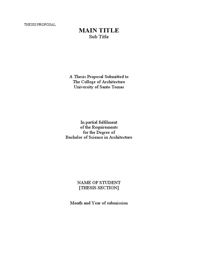 Thesis Proposal Template | PDF | Thesis | Science
