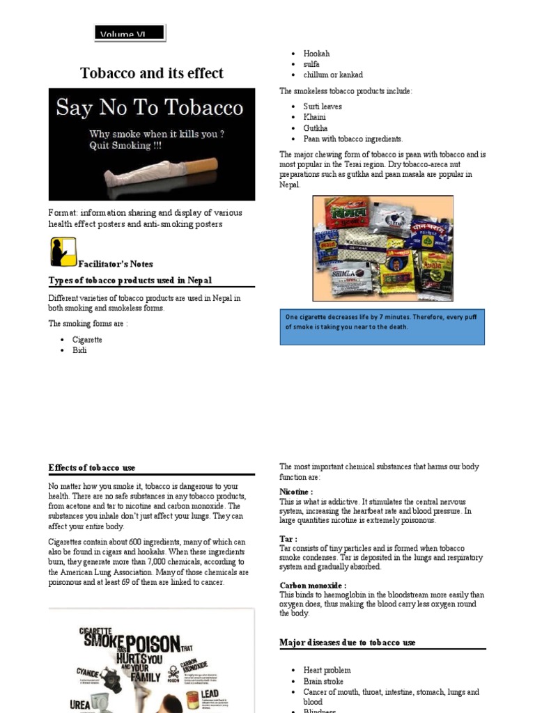 Tobacco and Its Effect: Format: Information Sharing and Display of ...