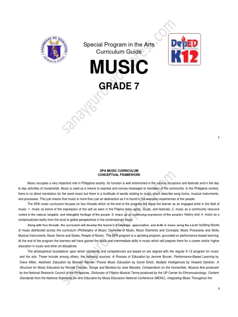 Music SPA 7 Module and CG | PDF | Tempo | Narrative