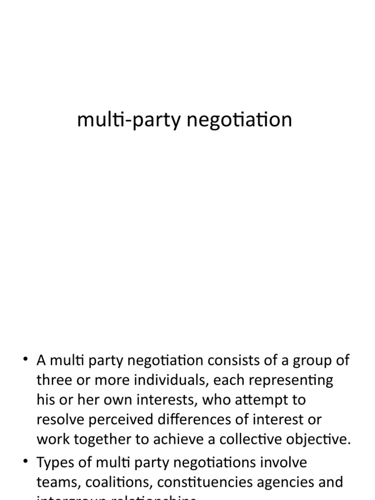 Multi Party Negotiation | PDF