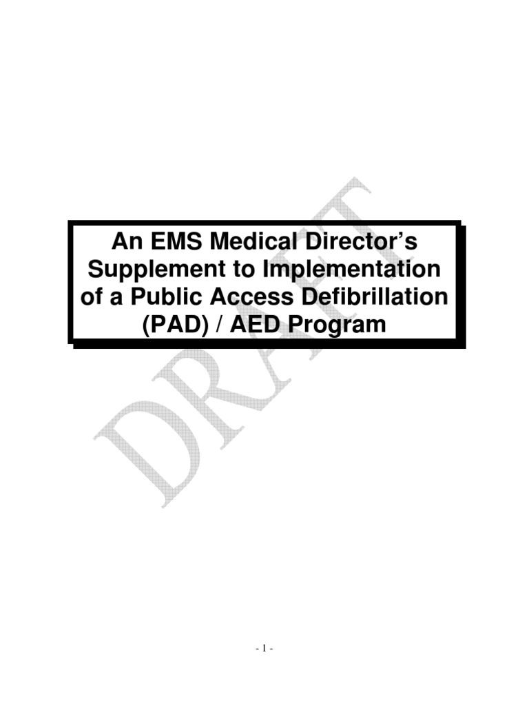 An EMS Medical Director's Supplement To Implementation of A Public ...