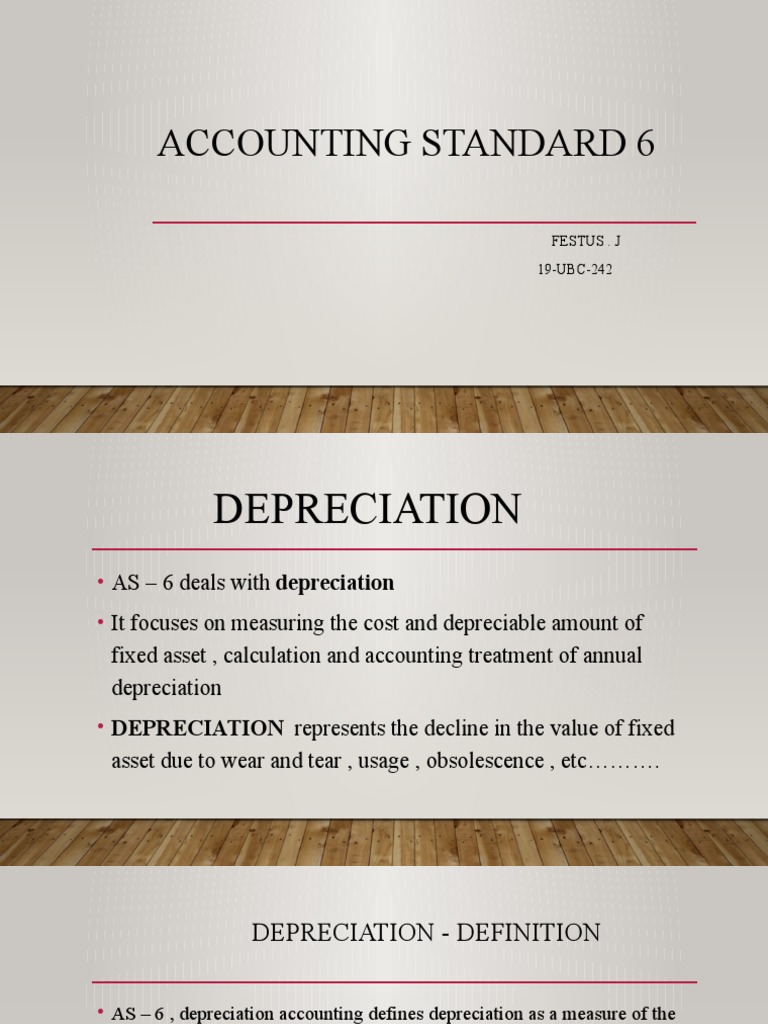 Accounting Standard 6 | Download Free PDF | Depreciation | Business ...