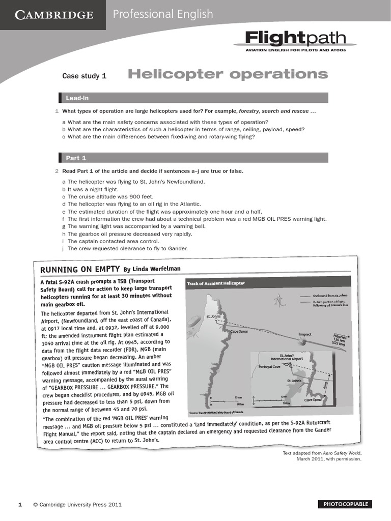 Flightpath Helicopter Operations Students Worksheets | PDF | Instrument ...