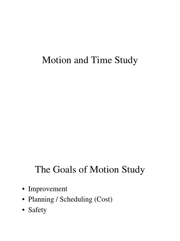 Time and Motion Study | Cognition | Psychology & Cognitive Science ...