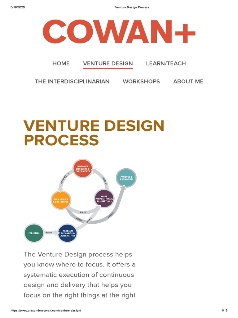 Venture Design Process Cowan | PDF | Usability | Design