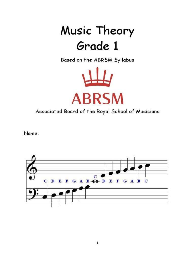 Music Theory Grade 1: Based On The ABRSM Syllabus | PDF | Scale (Music ...