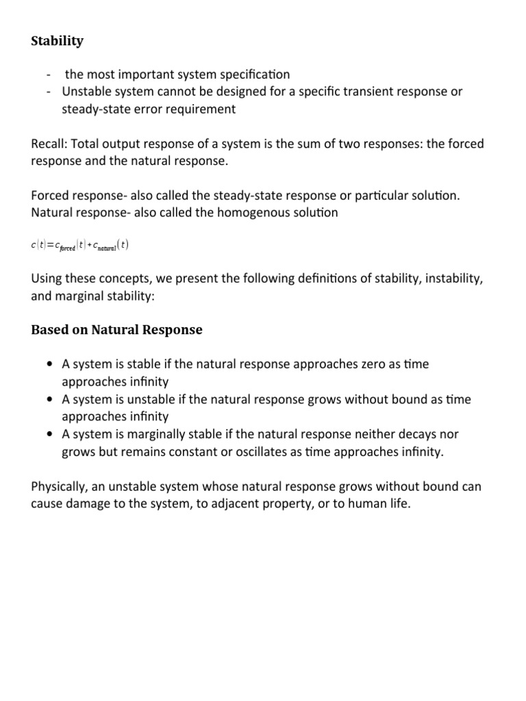 6 Stability Handout | PDF | Systems Science | Mathematical Analysis