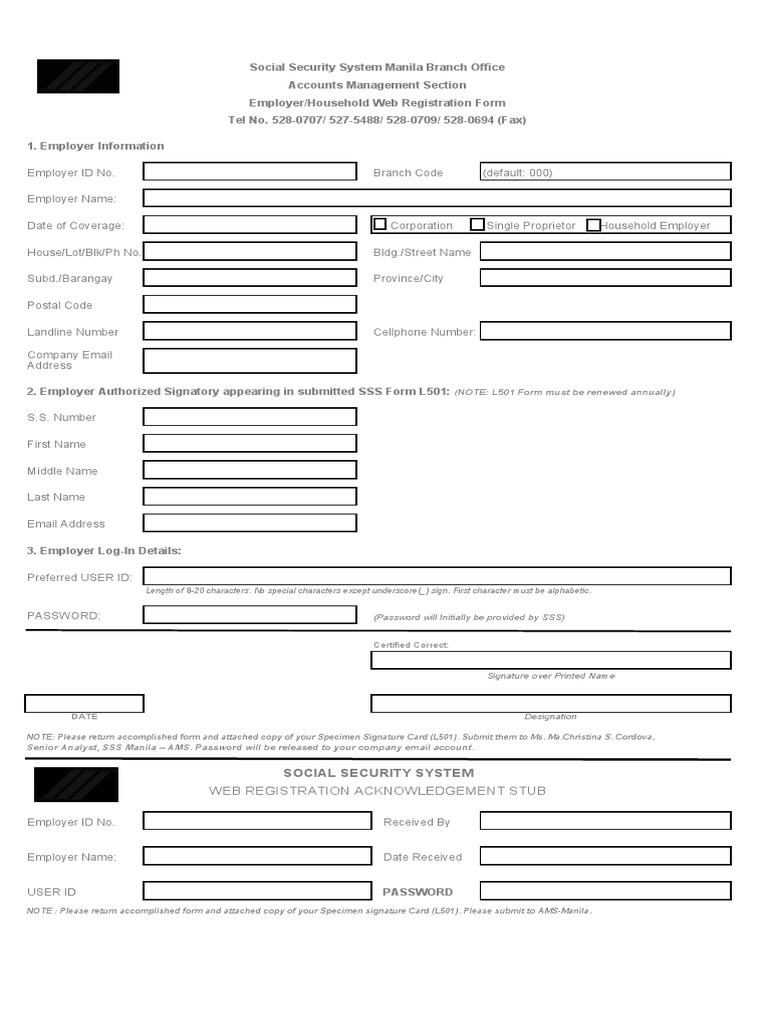 SSS Employer Web Registration Form | PDF | Cyberwarfare | Security