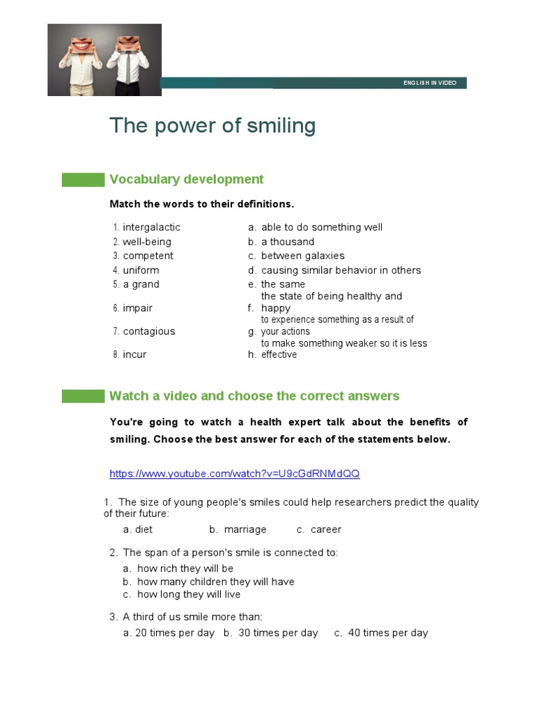 The Power of Smiling: Vocabulary Development | Download Free PDF ...