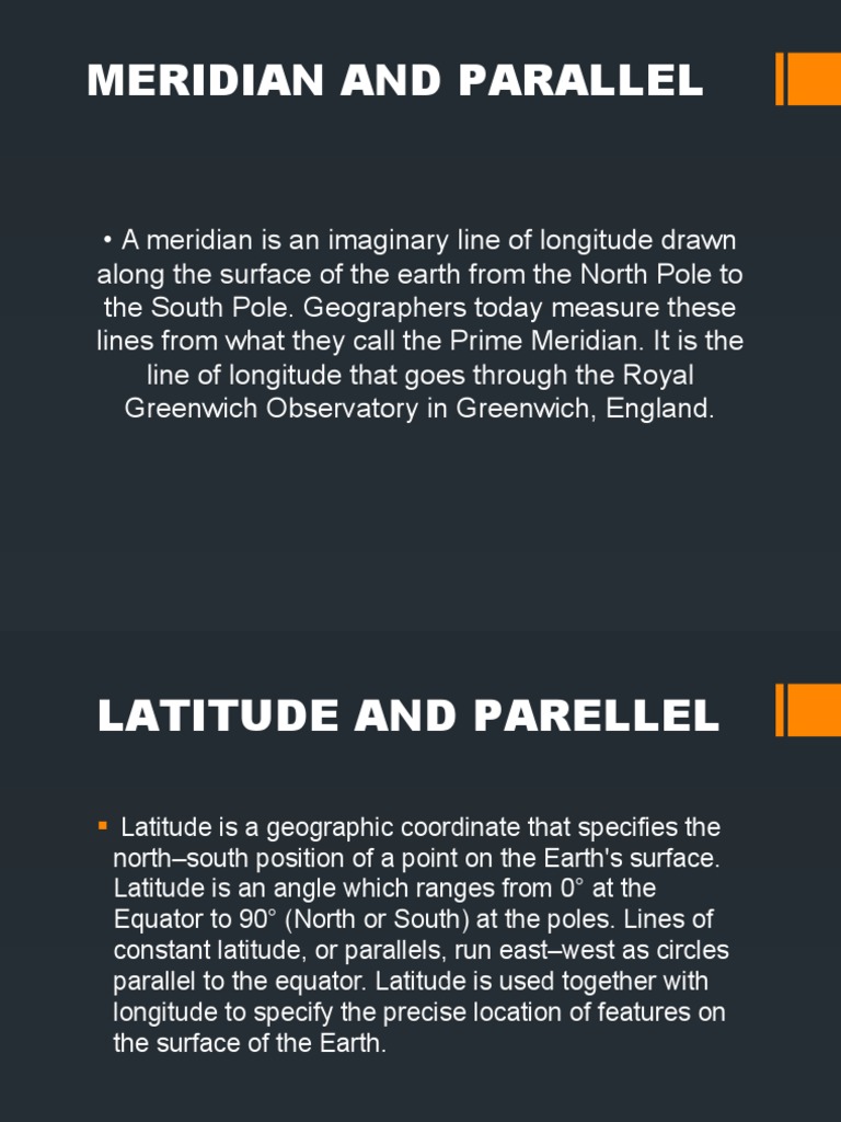 Meridian and Parallel | PDF | Longitude | Latitude