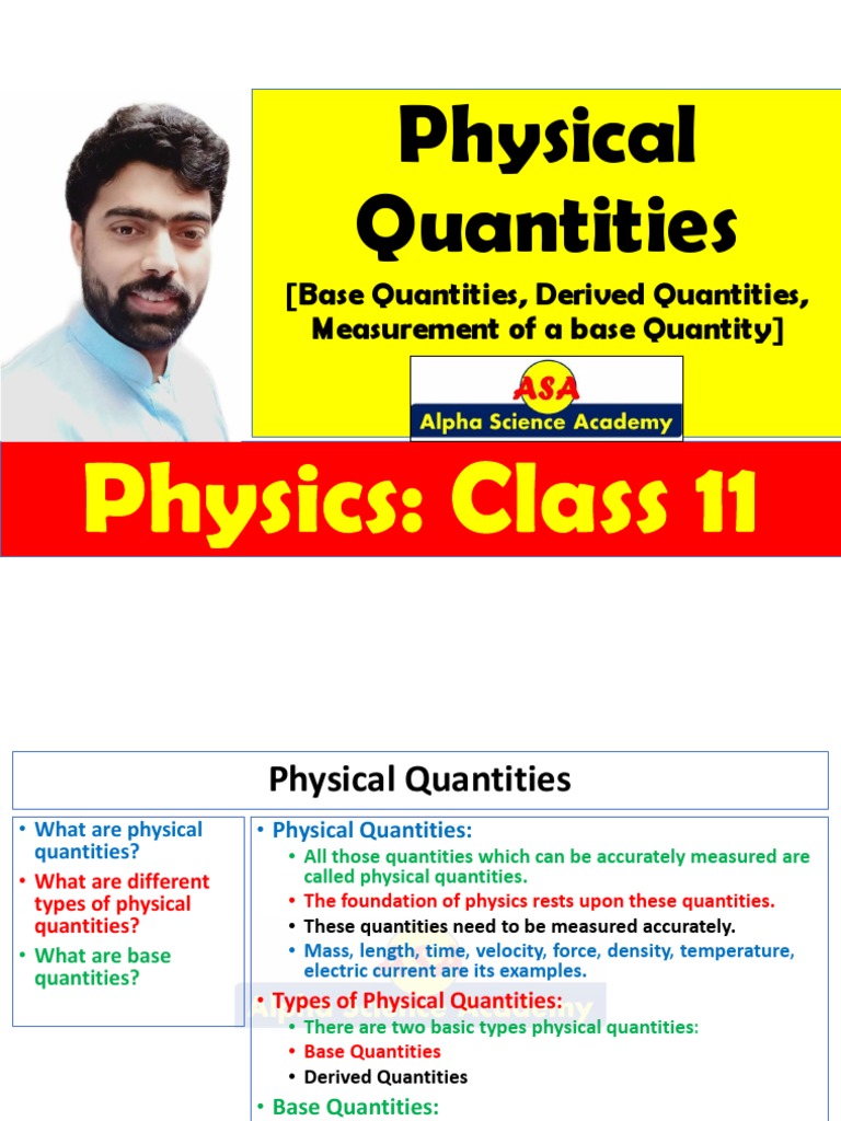 Physical Quantities: (Base Quantities, Derived Quantities, Measurement ...