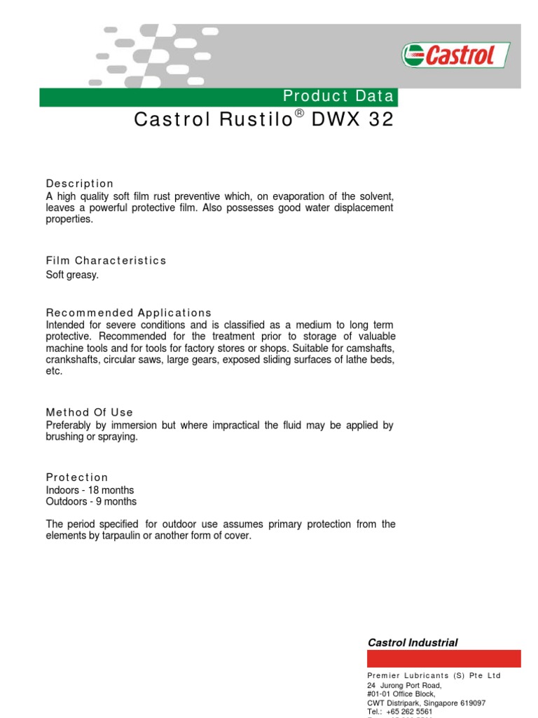 As Rustilo DWX 32 Tds | PDF | Corrosion | Industrial Processes