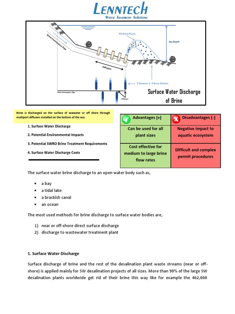 Surface Water Brine Discharge Guide | PDF | Desalination | Aquatic ...