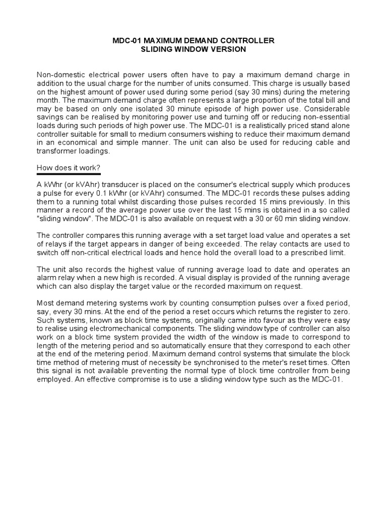 Maximum Demand Controller 1 PDF | PDF | Relay | Electronics