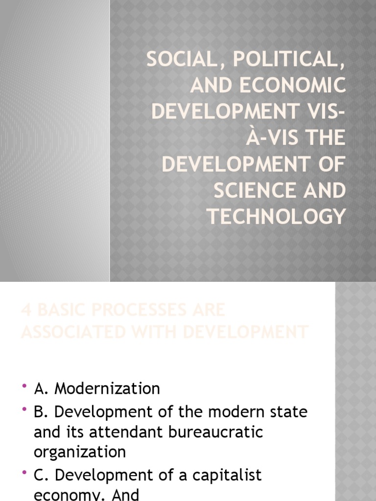 Social, Political, and Economic Development Vis-À-Vis | PDF ...