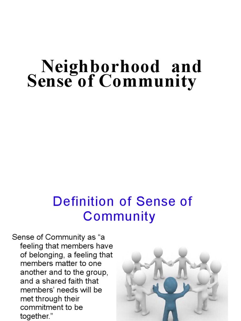4 Elements of Sense of Community | PDF