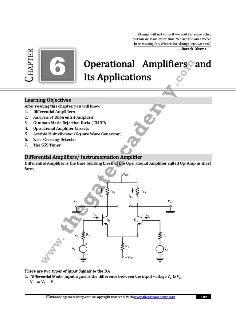 Operational Amplifiers and Its Applications: Learning Objectives | PDF ...