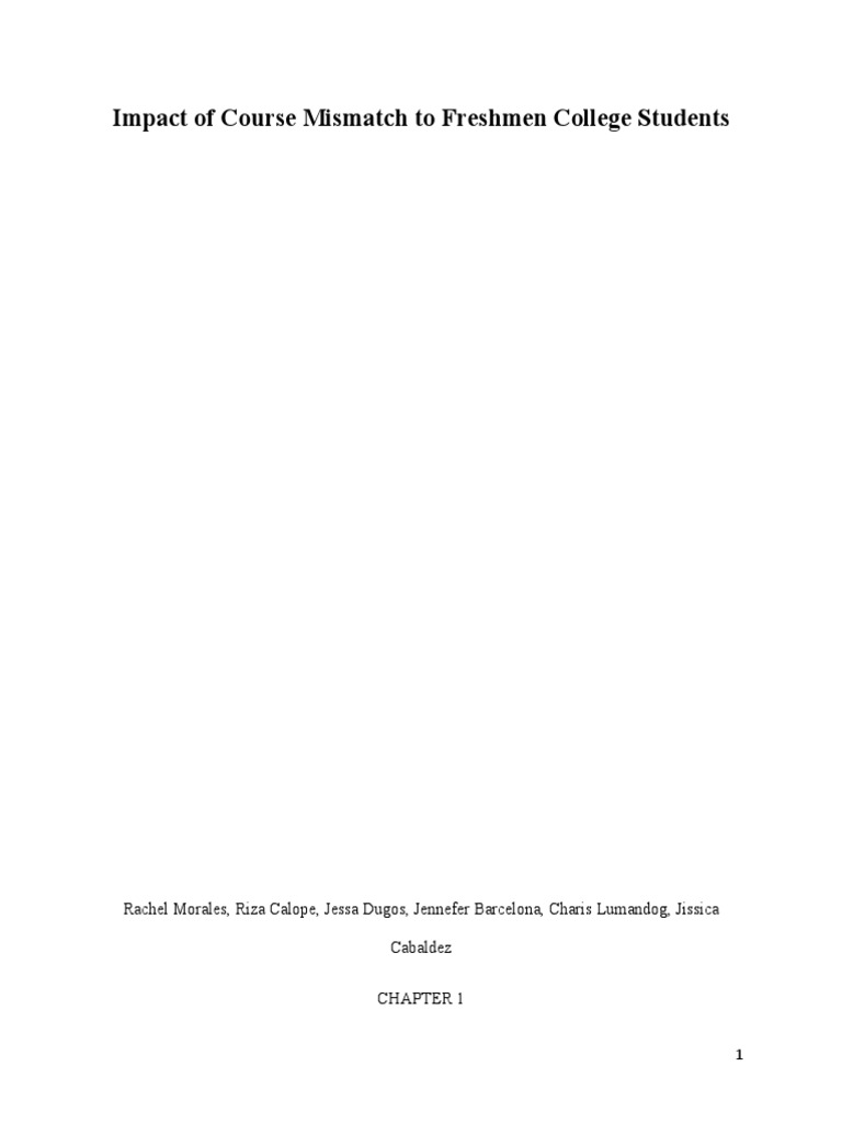 Impact of Course Mismatch To Freshmen College Students | PDF ...