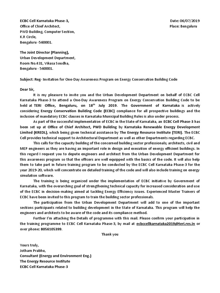 Invitation To Govt Officials | PDF | Architect | Business