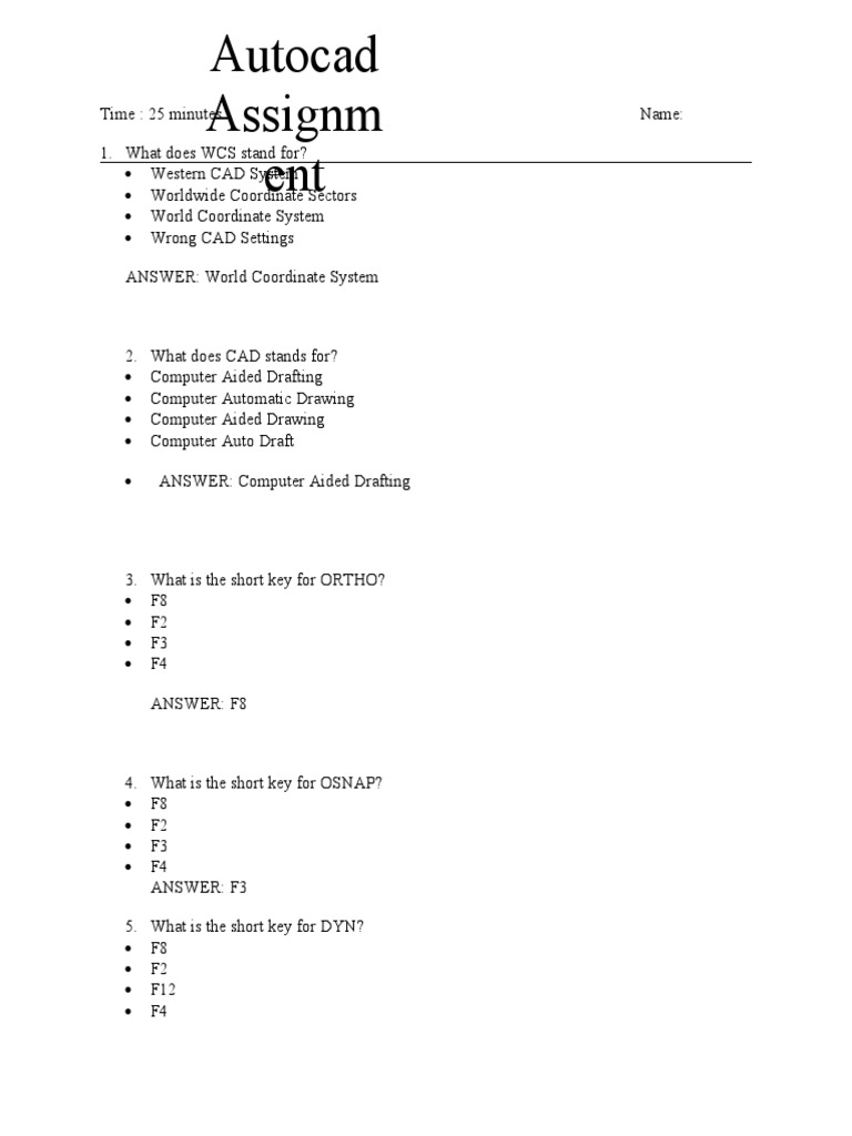 Autocad Assignment 1 | PDF | Auto Cad | Computing And Information ...