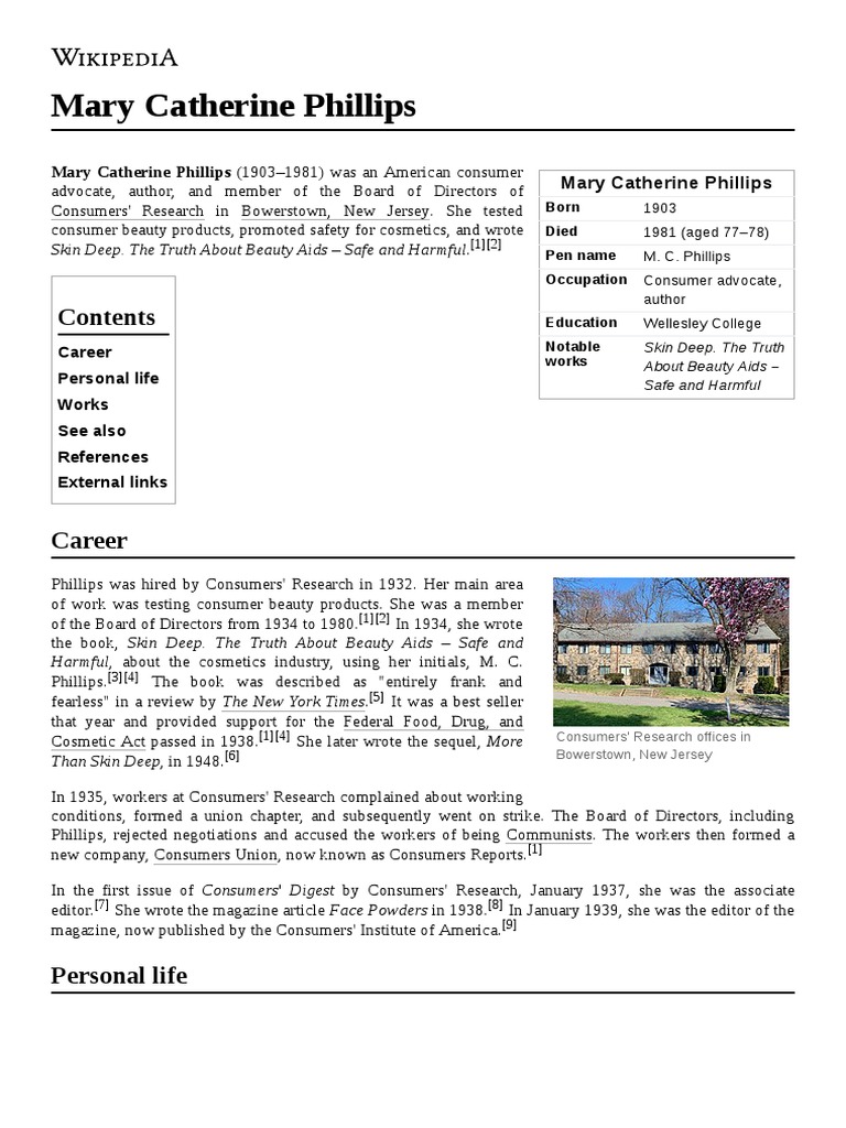 Mary Catherine Phillips (1903-1981) Was An American Consumer | PDF ...