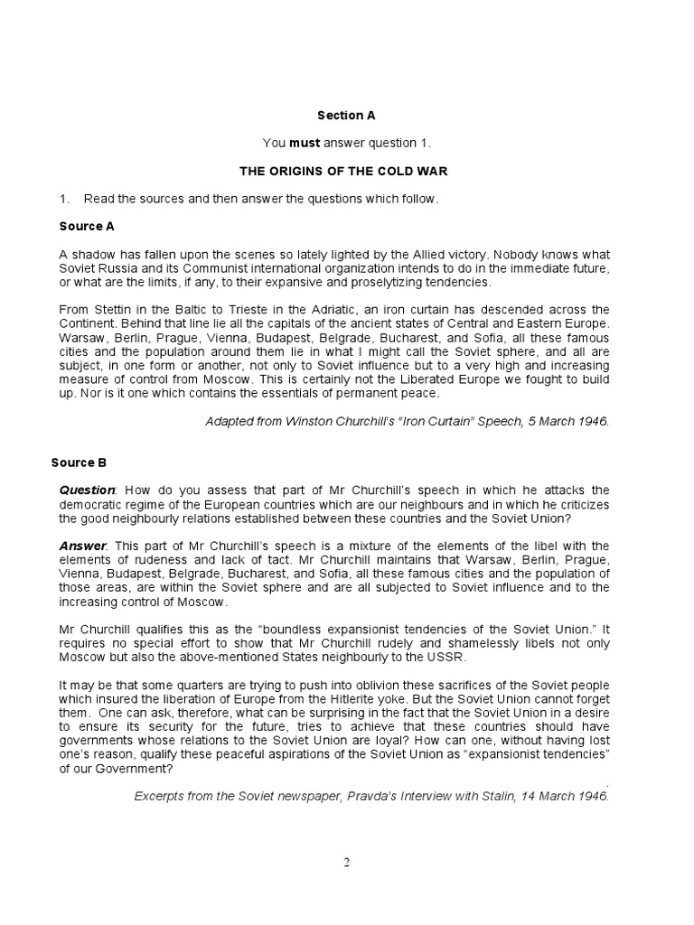 Cold War Origins: A Student's Guide | PDF | Iron Curtain | Soviet Union