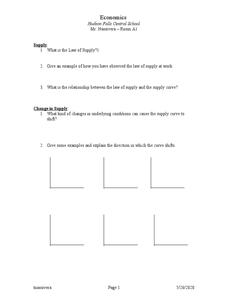 Supply Review Worksheet | PDF