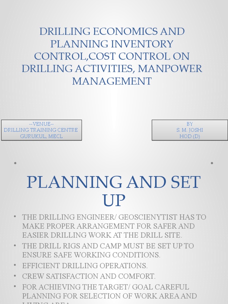 Planning for Efficient and Safe Drilling Operations | PDF | Drilling ...