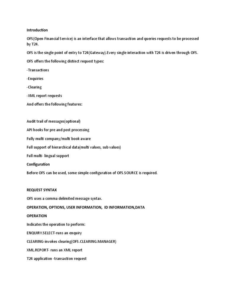 Introduction To OFS | PDF | Xml | Application Programming Interface